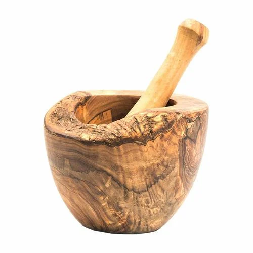 Olive Wood Rustic Mortar + Pestle - French Home Shop